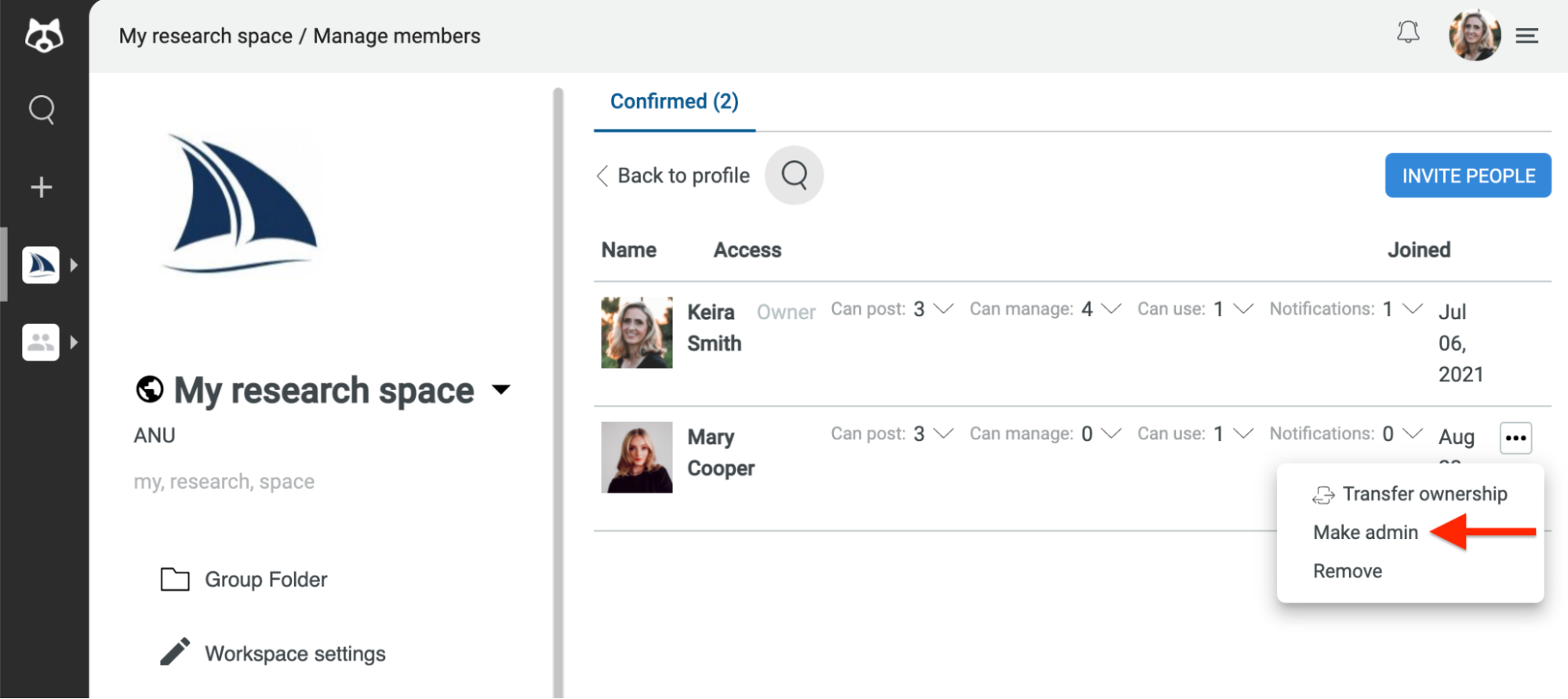 Set the administrator(s) for your workspace
