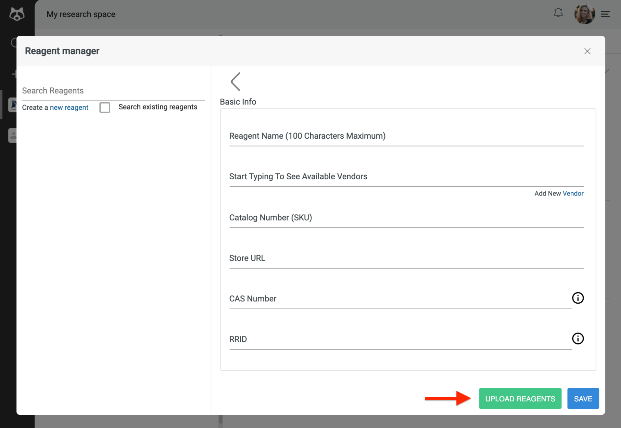 Create a library of reagents for your workspace