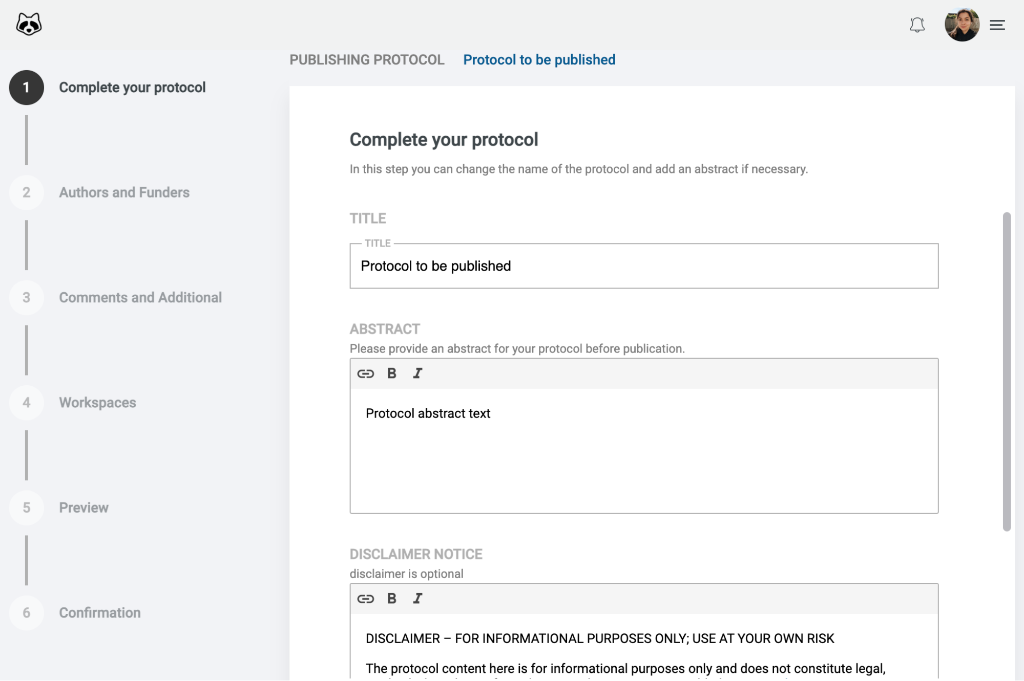 Publish a protocol