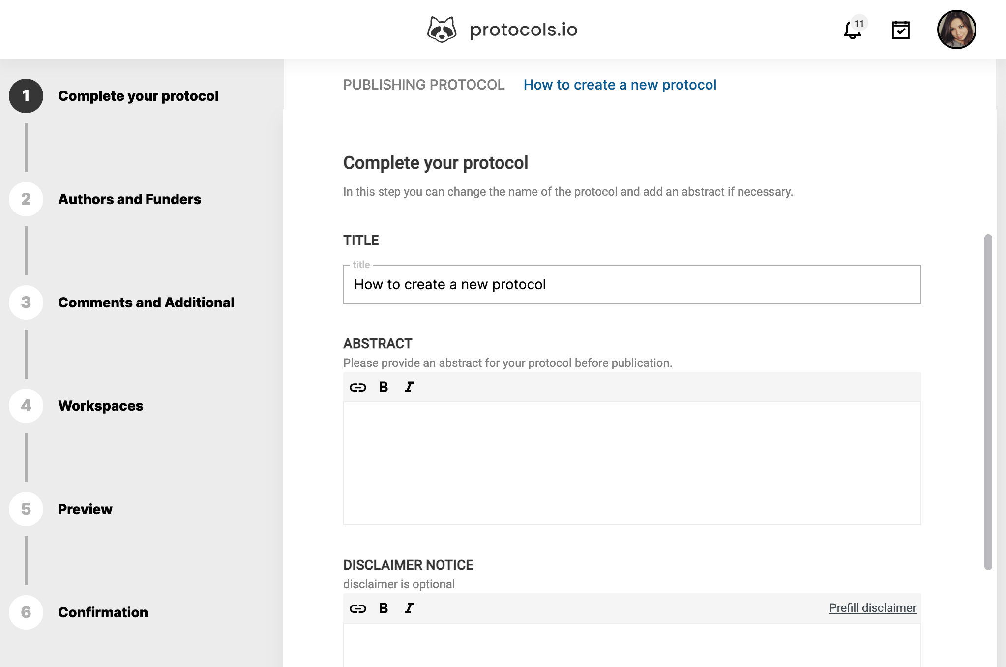 Publish a protocol
