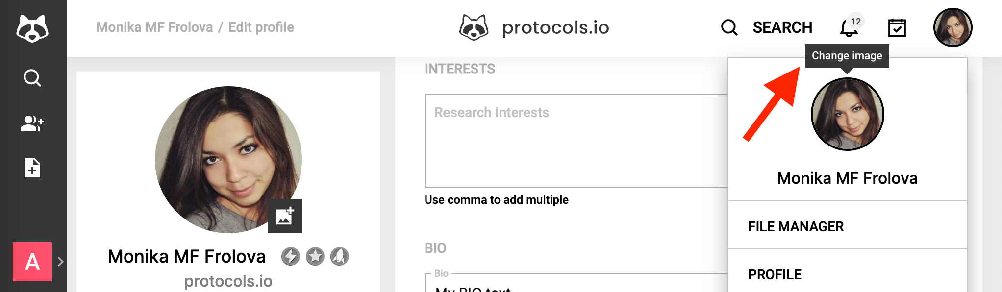 Upload or change image