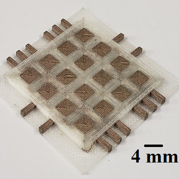 Fabrication of a pixel pressure detector using 3-D printable materials ...