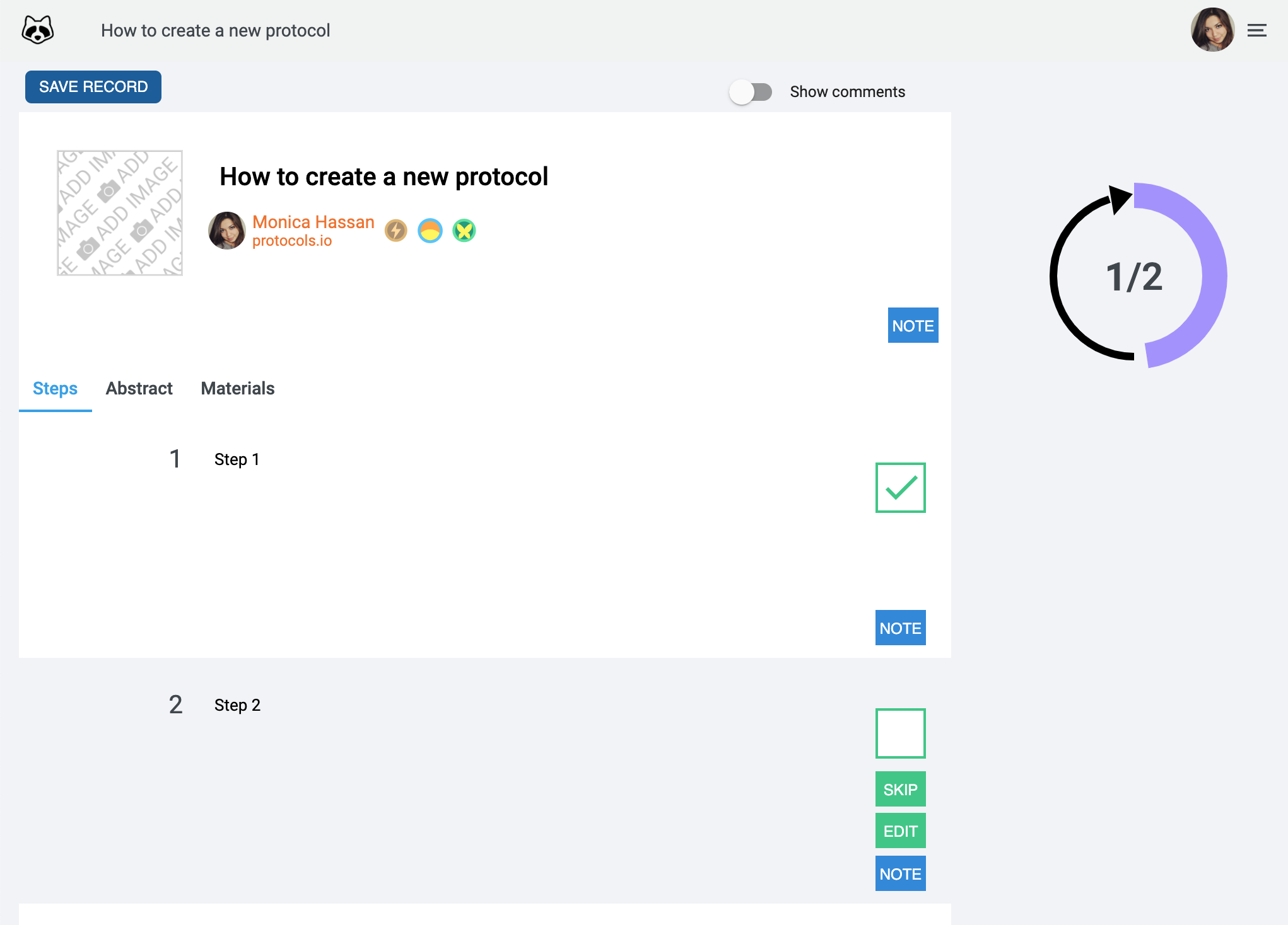 Run protocols as checklists