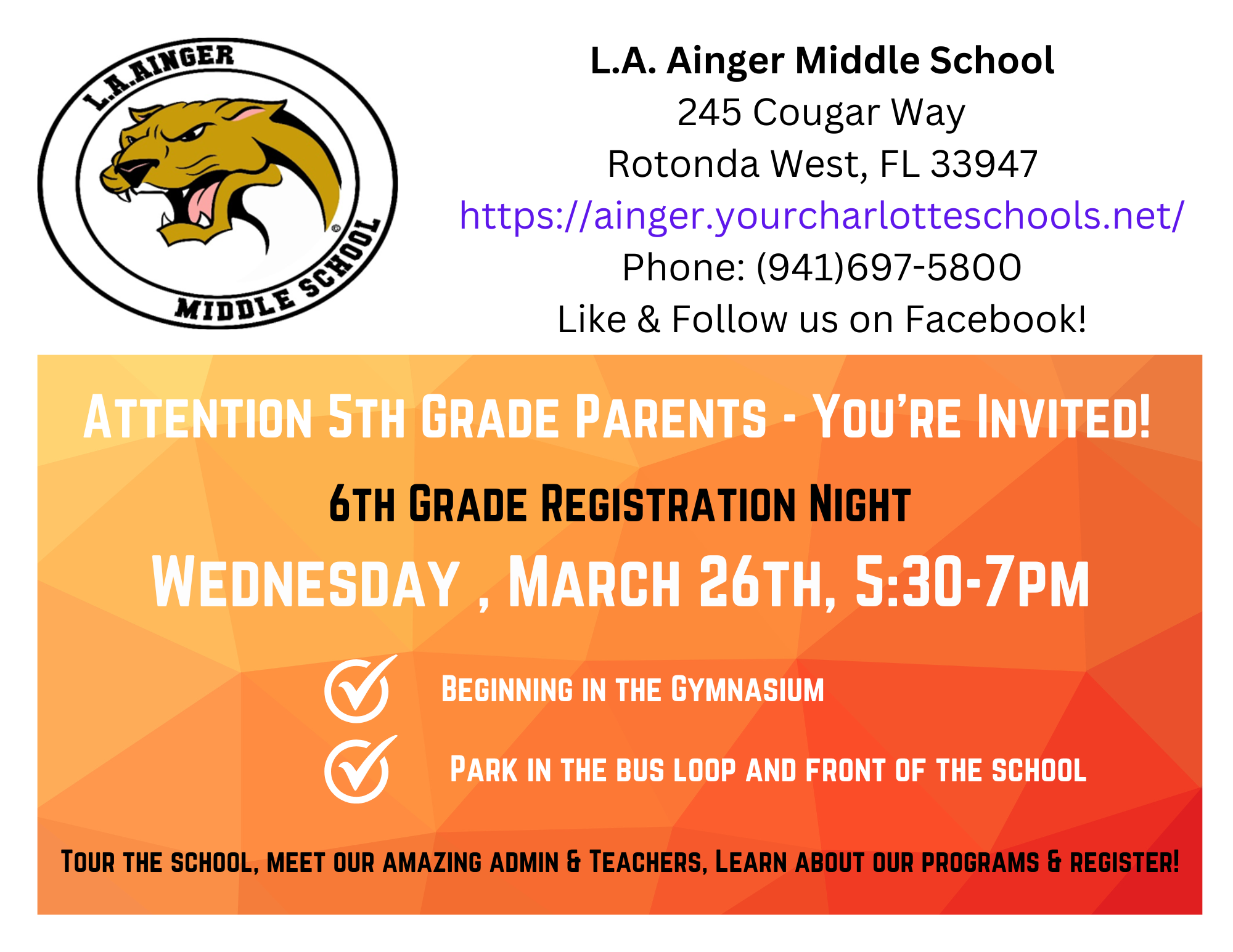 L.A. Ainger Middle School - Home