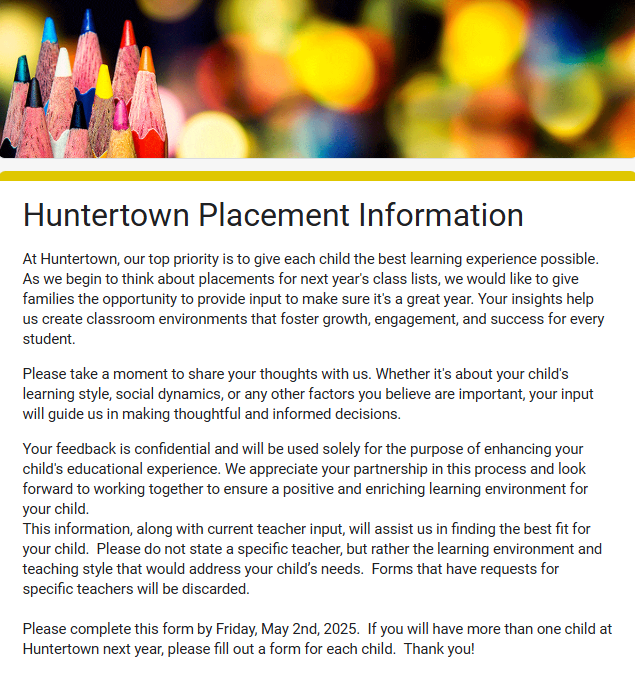 Huntertown Elementary School - Home