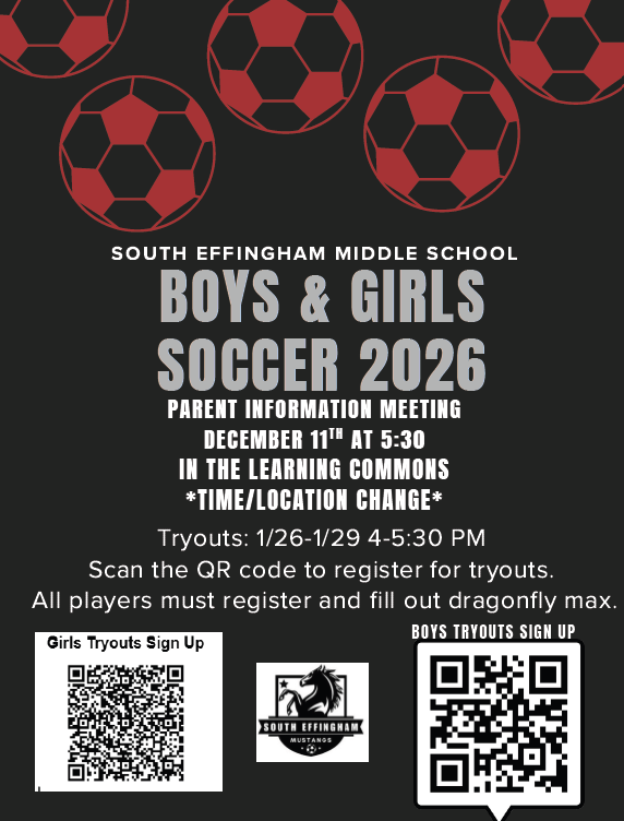 South Effingham Middle School Boys & Girls Soccer 2026 Parent ...