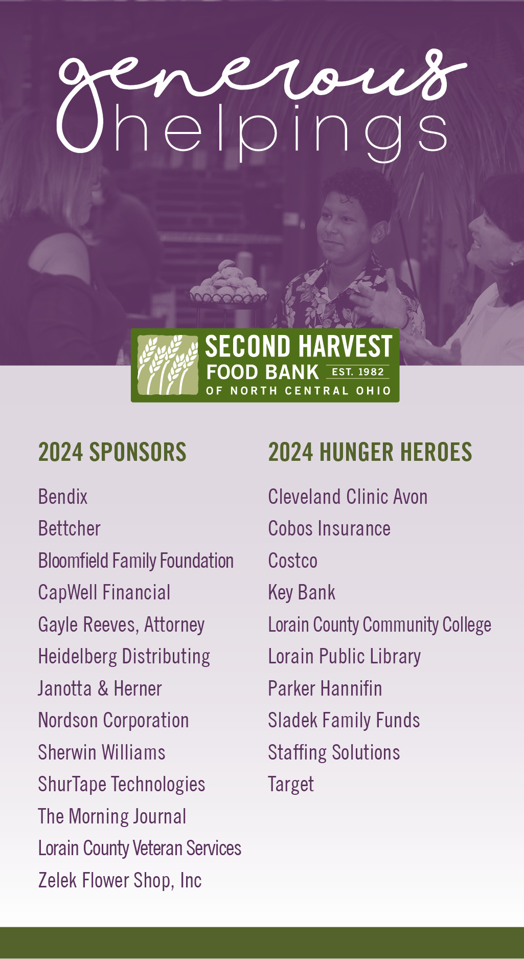 Second Harvest Food Bank of North Central Ohio: Generous Helpings