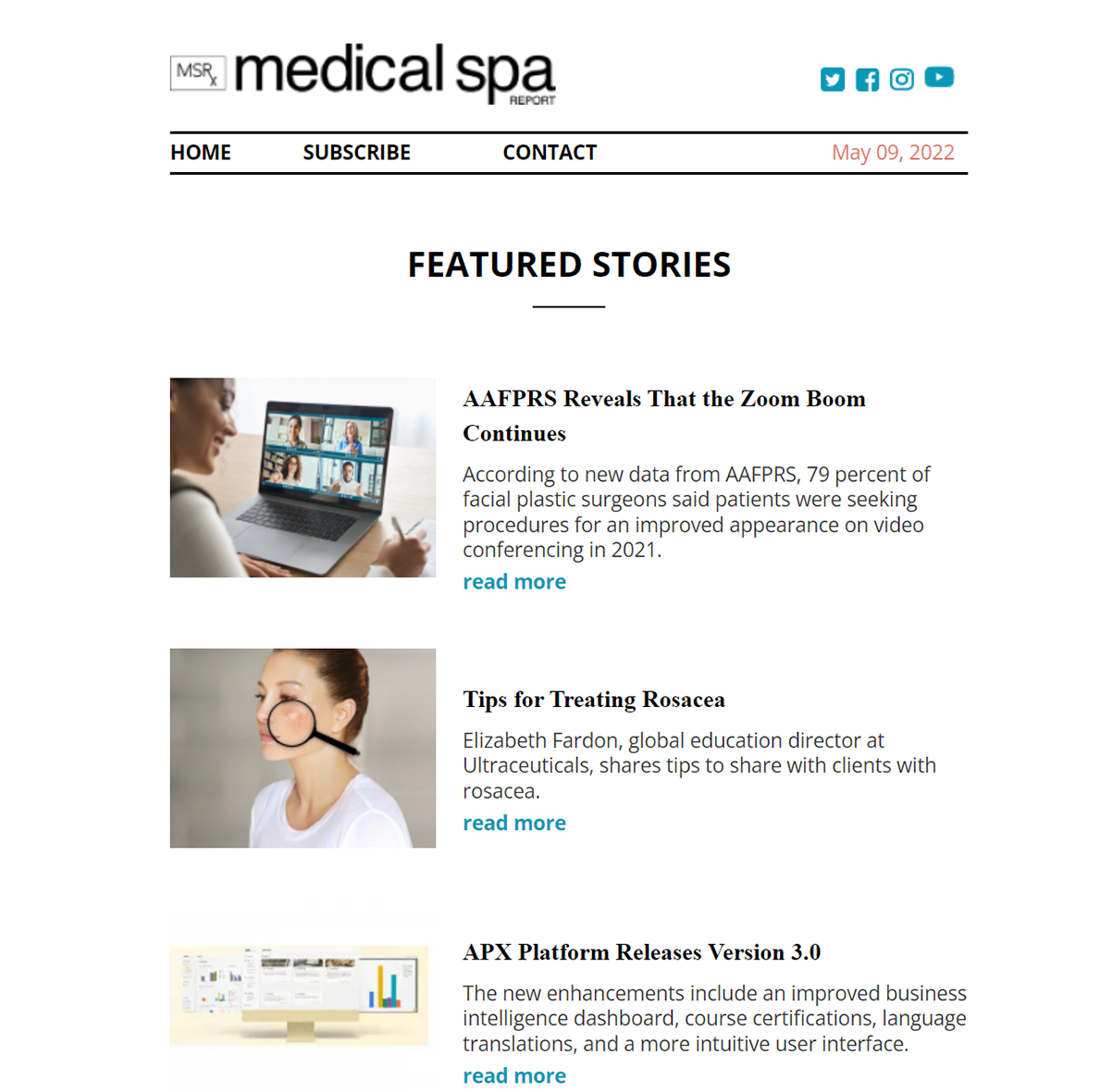 Register and select your free newsletters