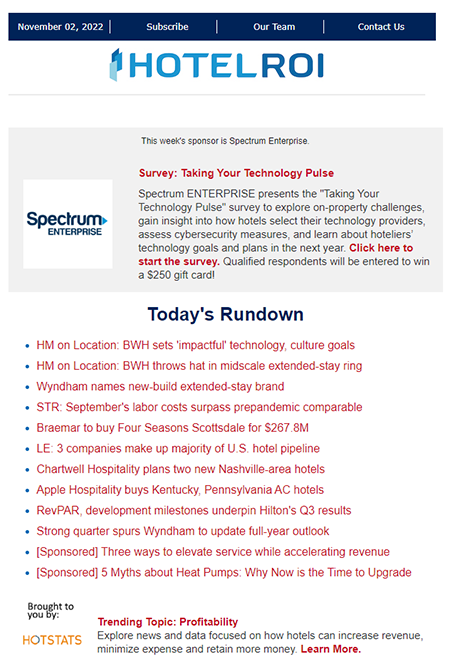 Register and select your free newsletters