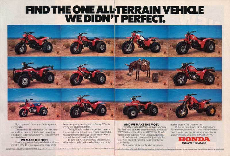 1985 Honda ATC Ad - Three Wheeler ATC Photos - QUADCRAZY