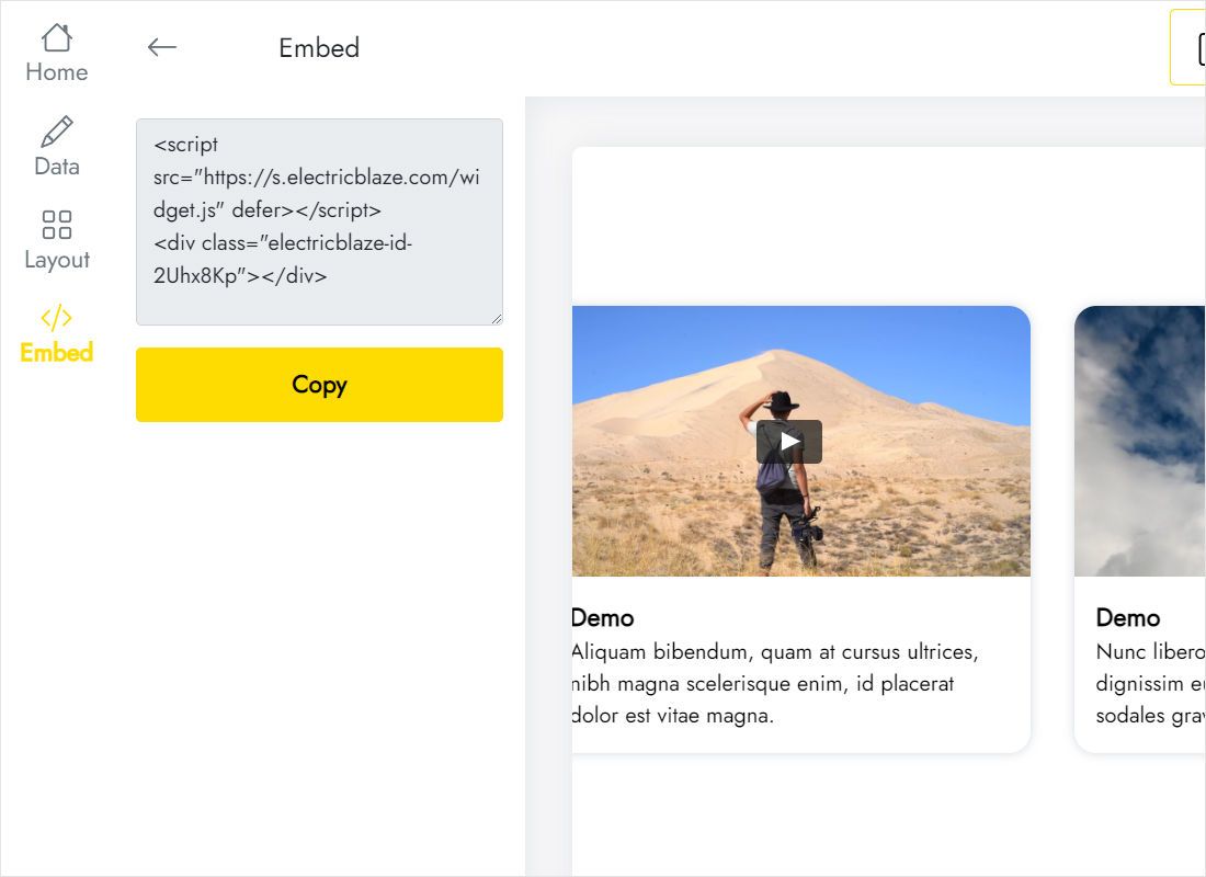 Vimeo Feed Widget