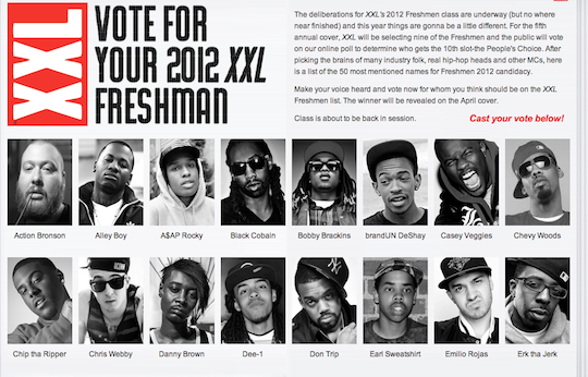 XXL FRESHMAN 2012 votes are UNDERWAY who do u want on the cover | Genius