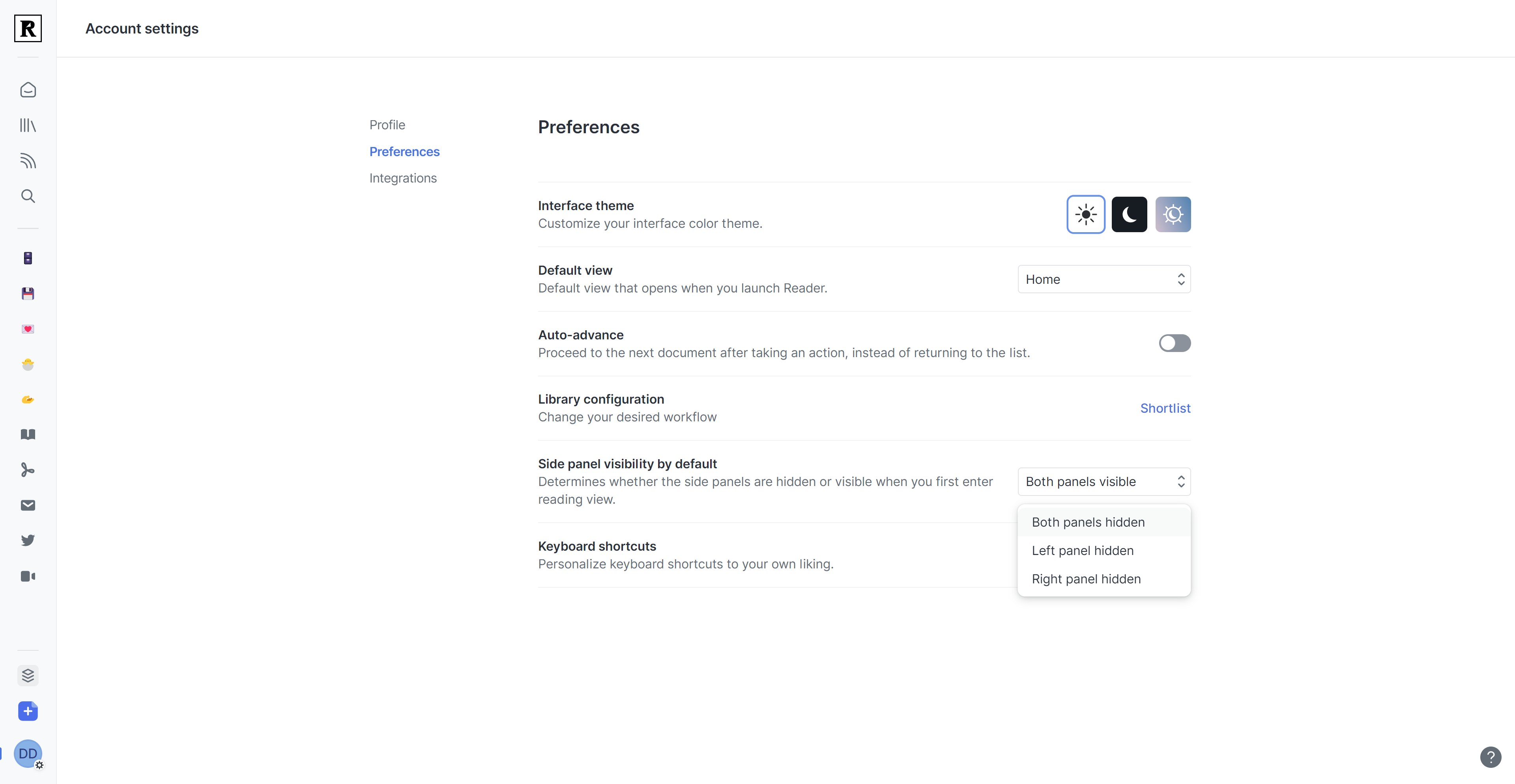 Always closing side panel while reading : r/readwise