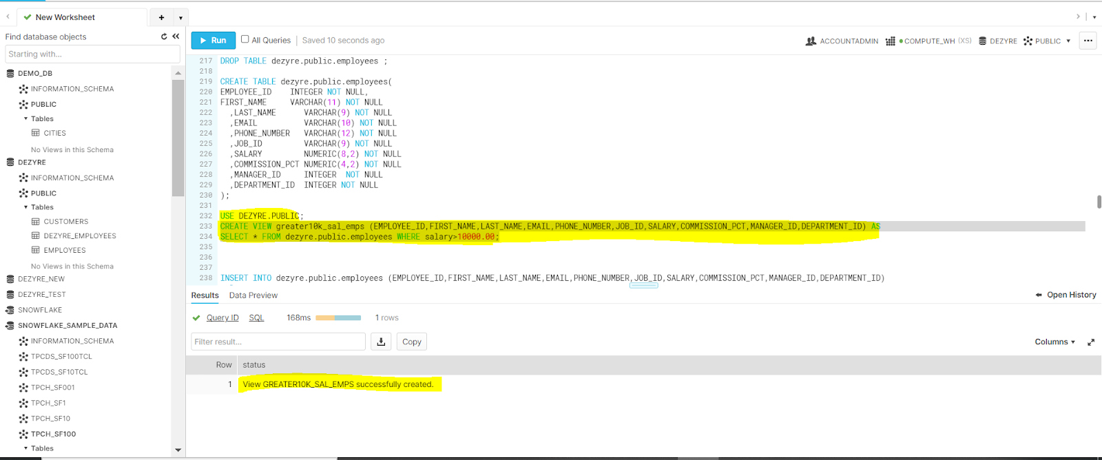 How To Rename The View Table In Snowflake