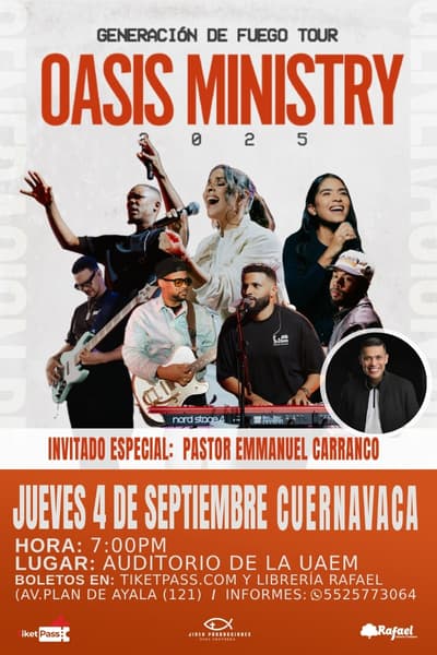 Boletos para OASIS MINISTRY EN CUERNAVACA en TiketPass