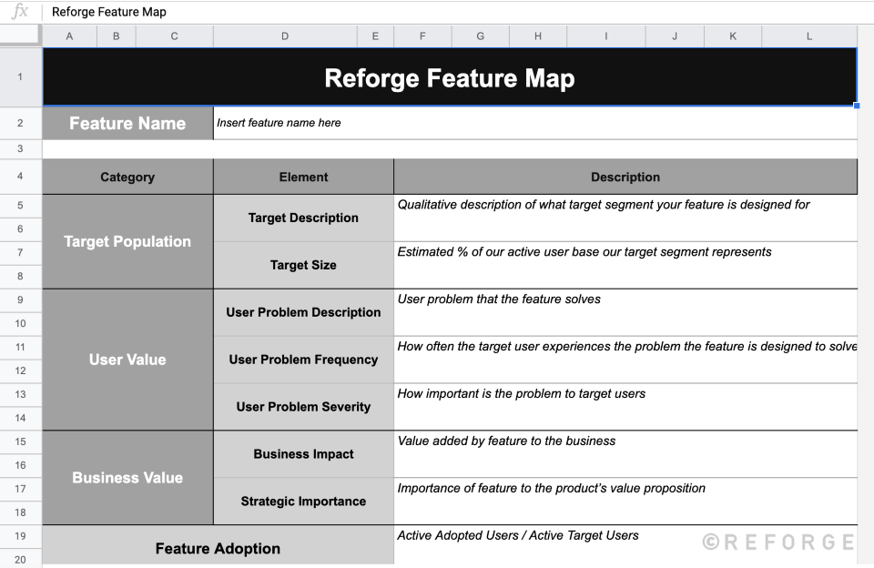 Templates - Reforge Feature Map - Reforge