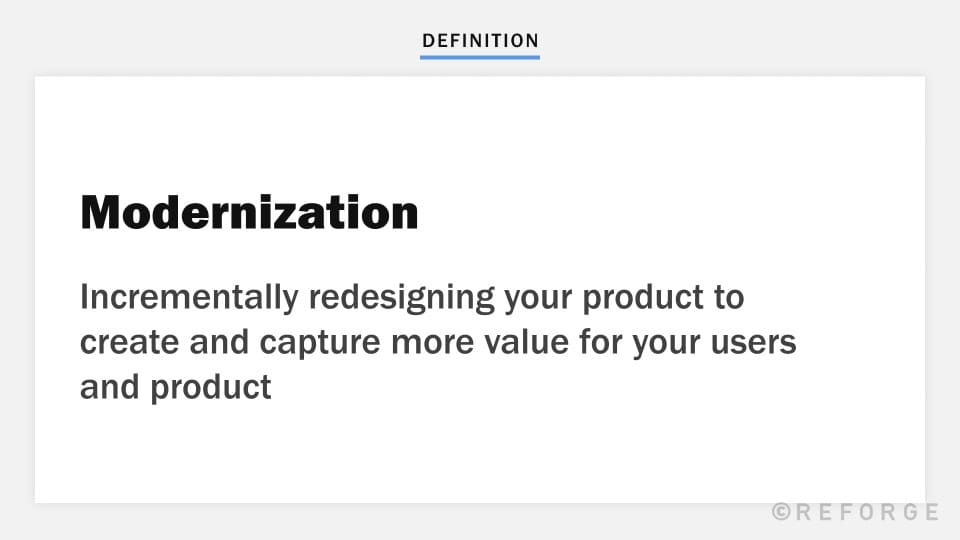 Scaling - Modernization - Reforge