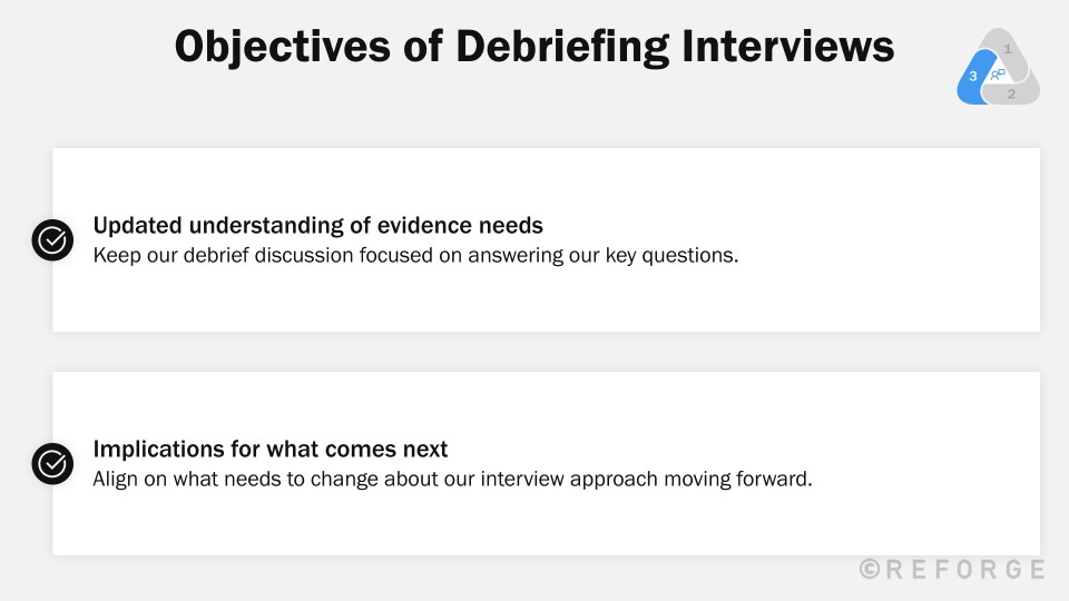 Conversational Research - Debriefing Design Methods - Reforge