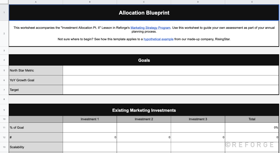 Templates - Allocation and Strategy Blueprint - Reforge