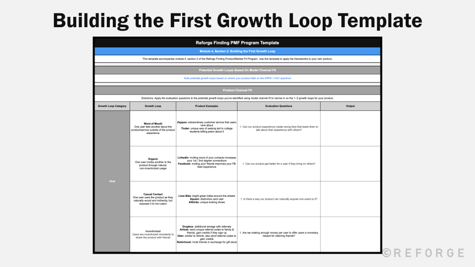 Templates - Reforge Building the First Growth Loop Template - Reforge