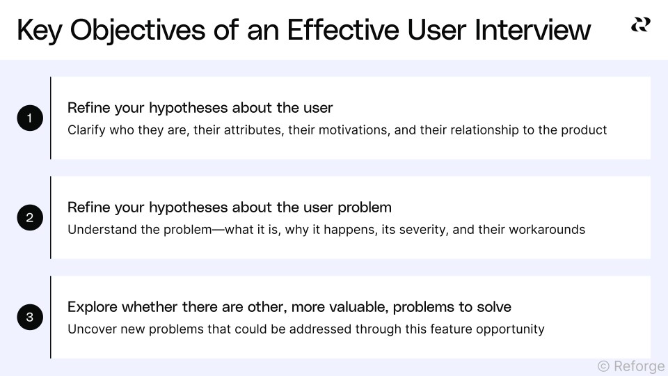 Feature Opportunity Validation - Run Effective Interviews - Reforge