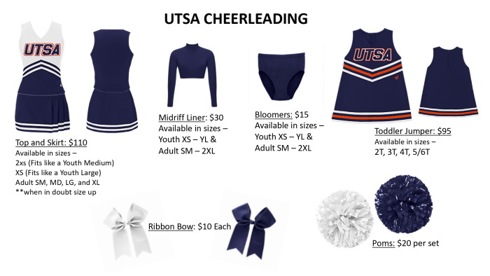 View UTSA Cheerleading Apparel Details