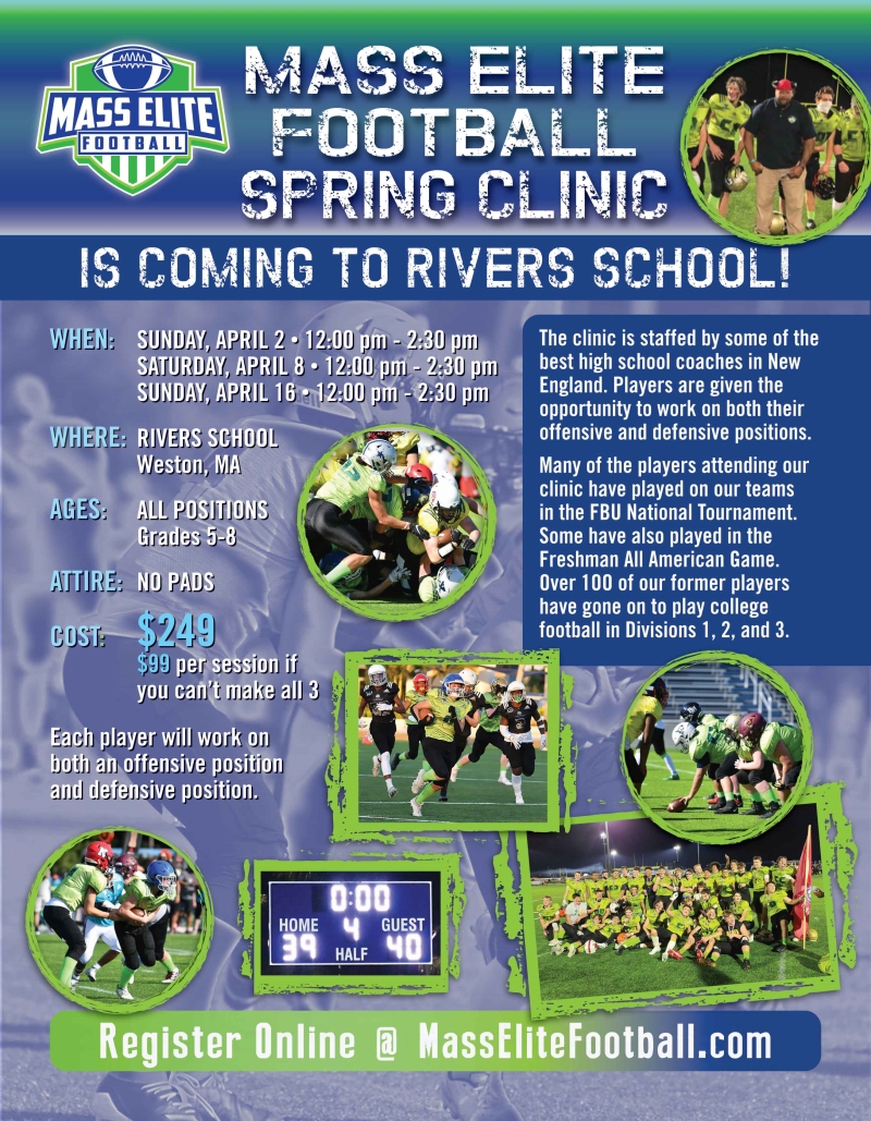 View Mass Elite Football Spring Skills Clinic Details