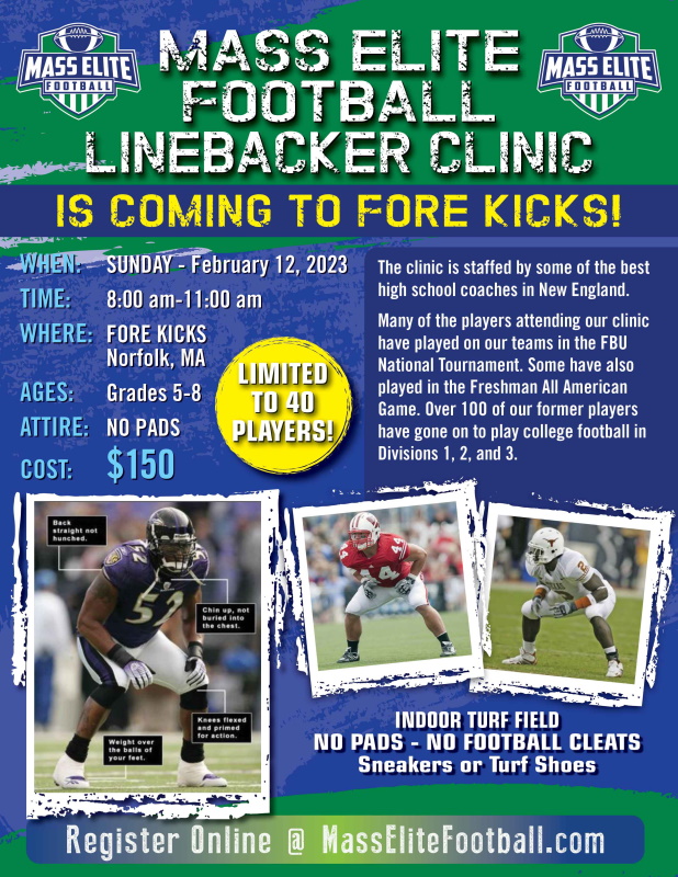 View Mass Elite Football Linebacker Clinic Details