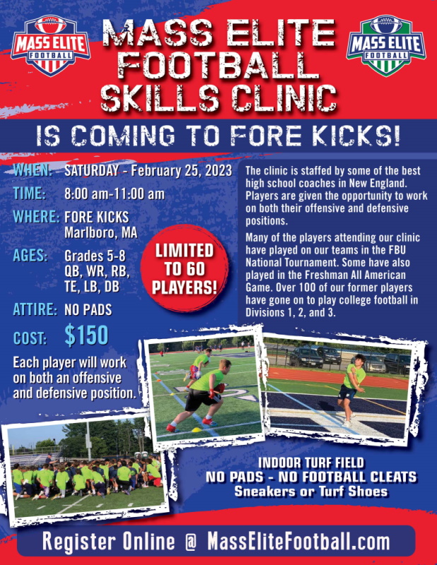 View Mass Elite Football Skills Clinic | February 25th Details