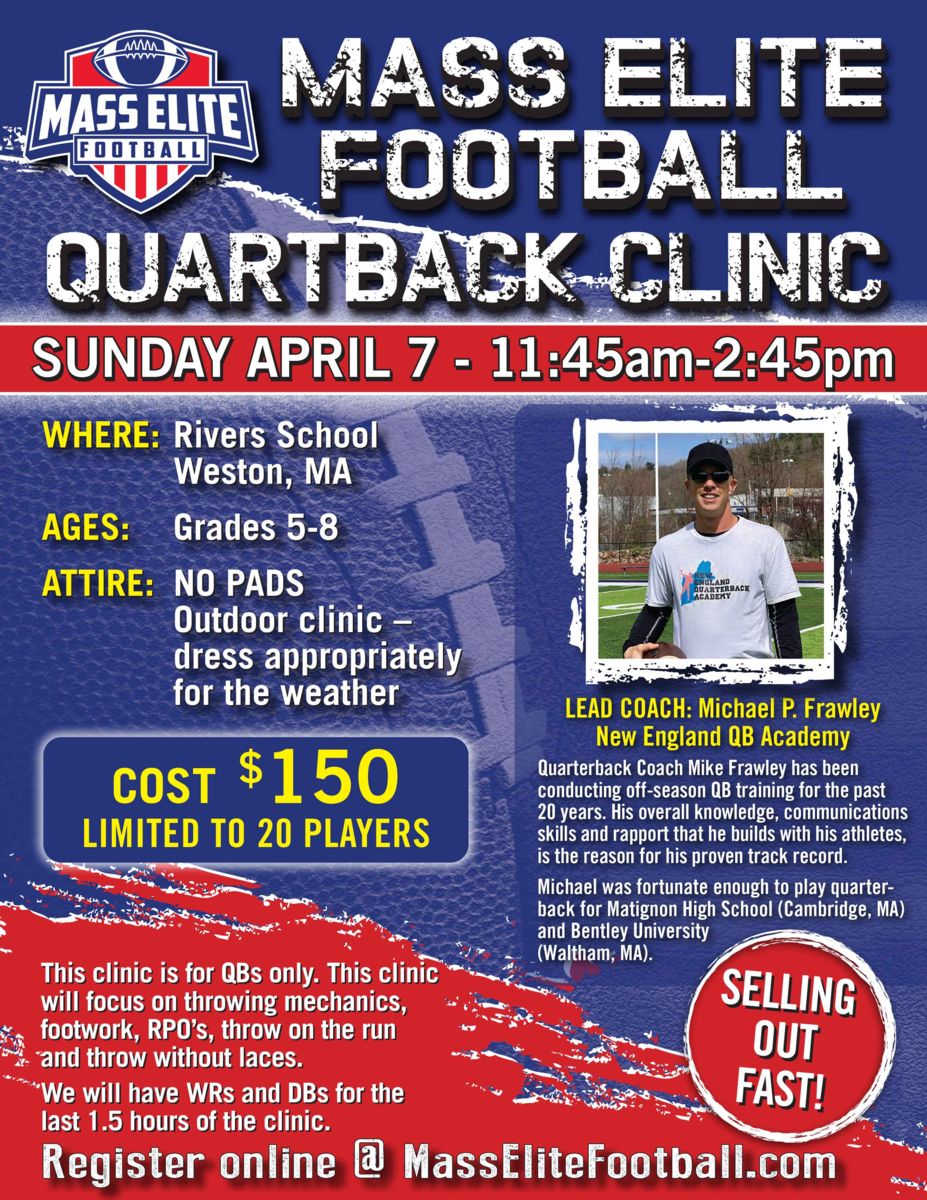 View Mass Elite Quarterback Clinic | Grades 5 - 8 Details