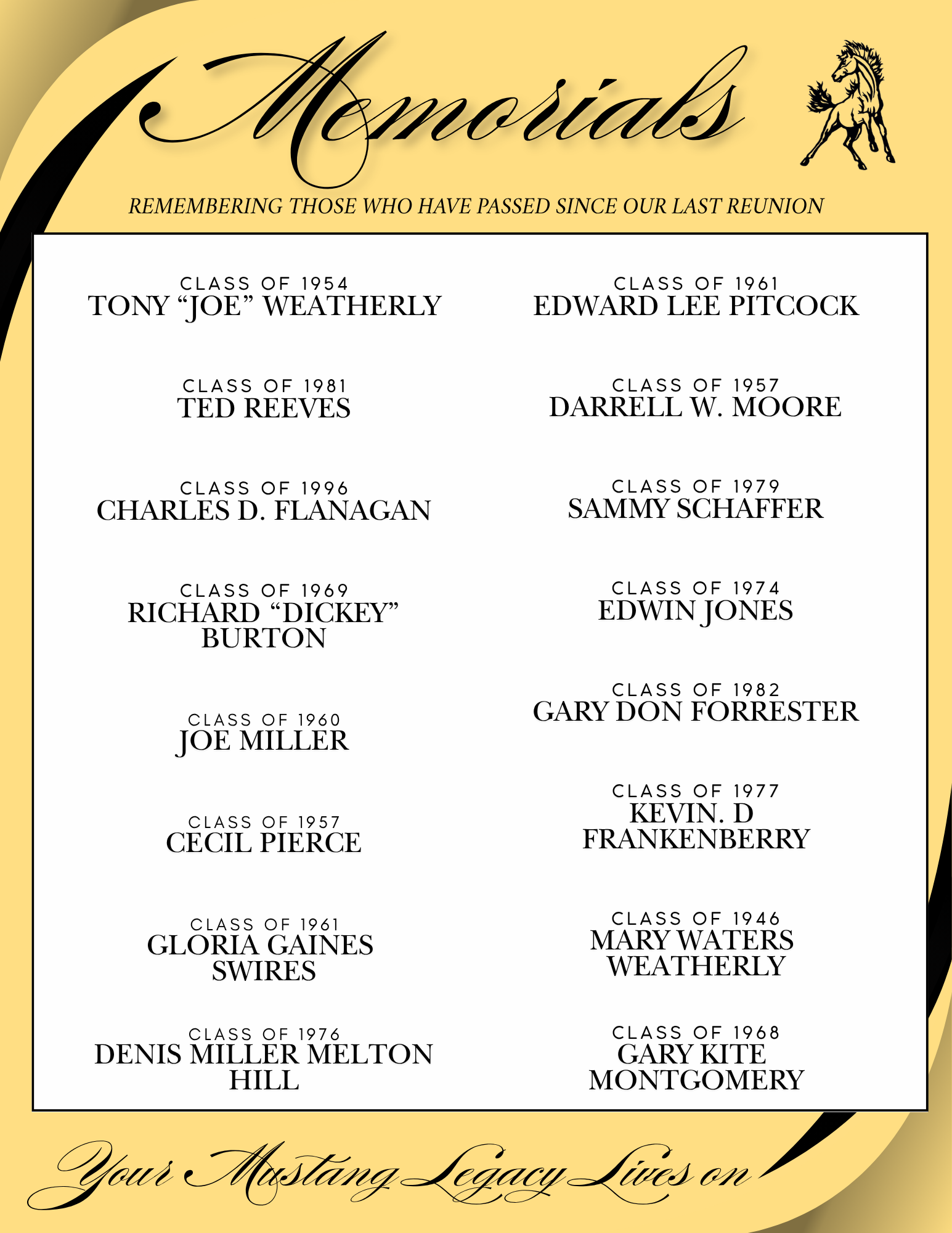 Reunion 2025 - Wheeler Mustangs Alumni