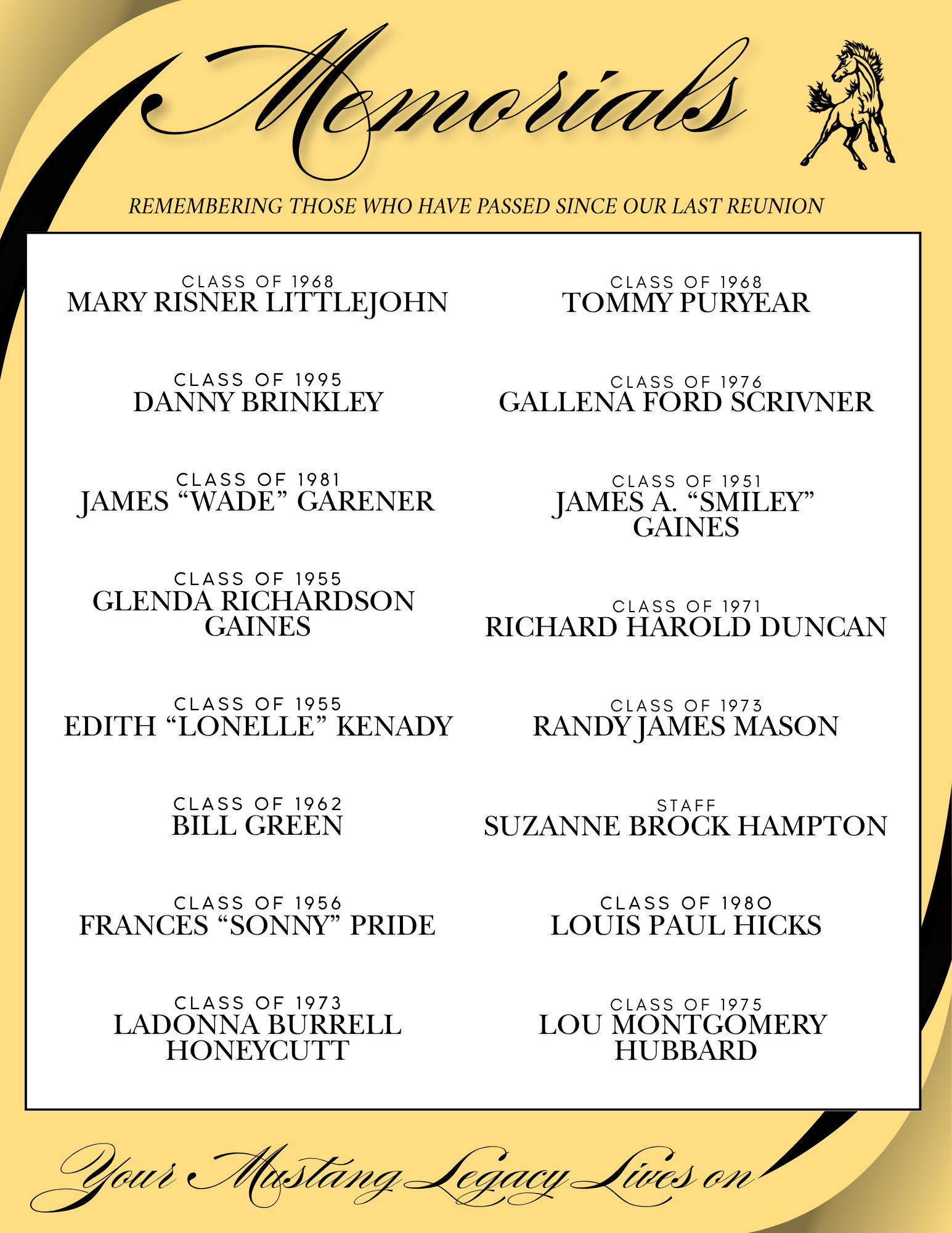 Reunion 2025 - Wheeler Mustangs Alumni