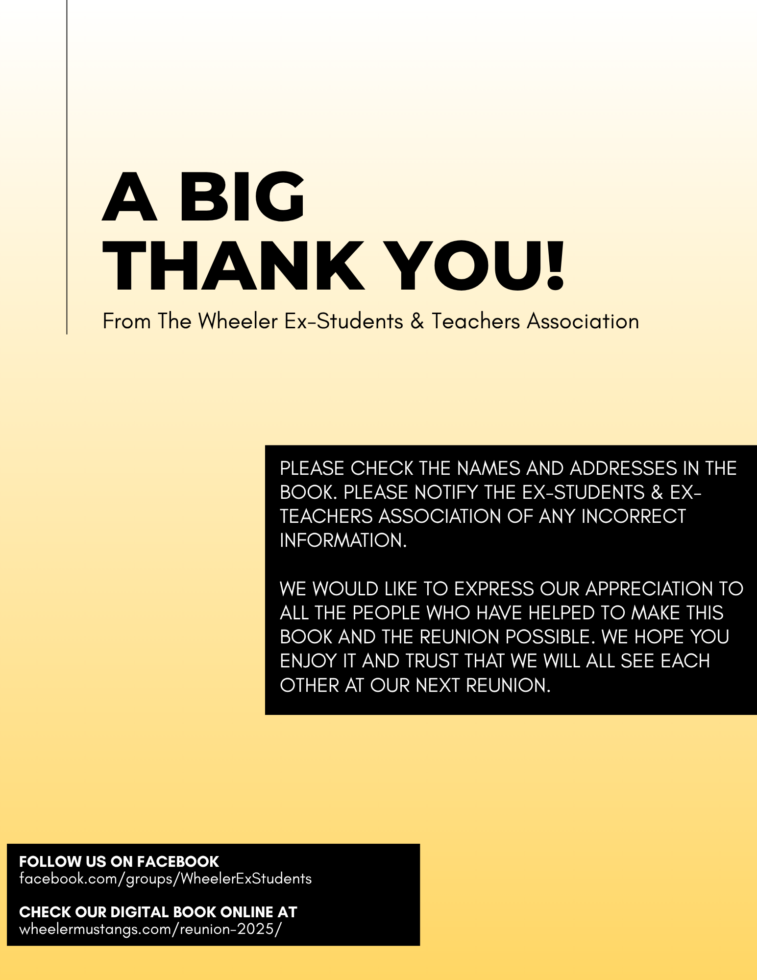 Reunion 2025 - Wheeler Mustangs Alumni