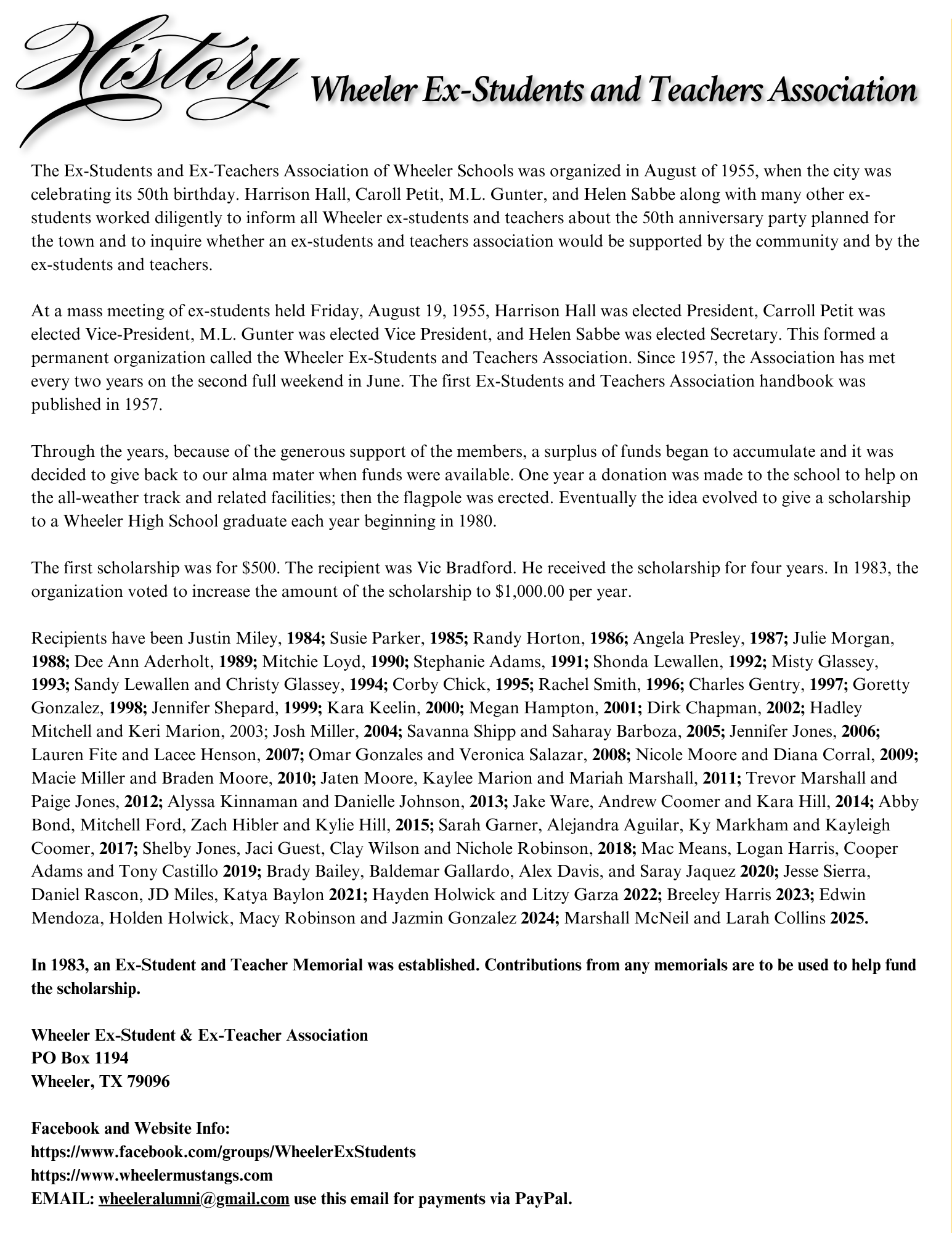 Reunion 2025 - Wheeler Mustangs Alumni