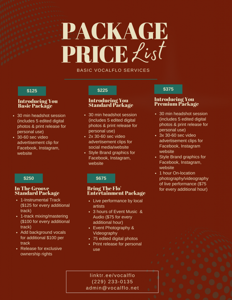 Packages and Prices - VocalFlo, LLC