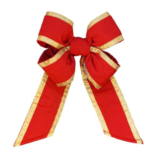 Burr - Outdura 30-inch Red Structural Bow with Gold Trim – 4 Loop UV ...