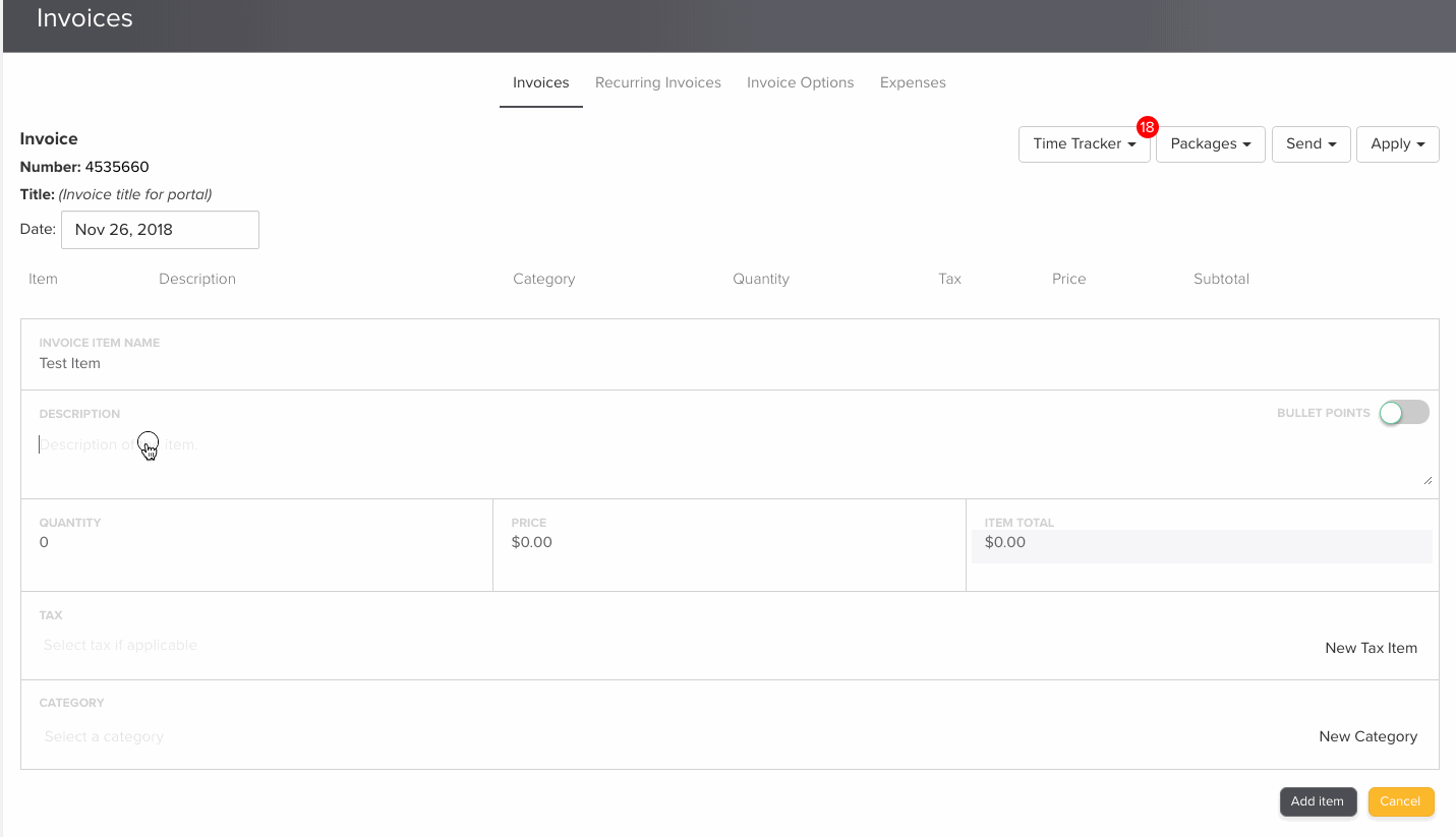 Invoice Bullet Point Option Dubsado Release Notes