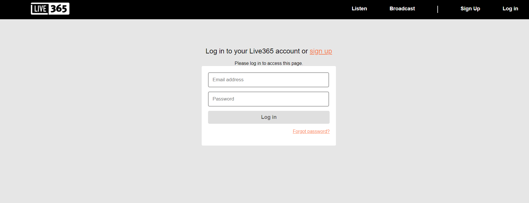New login and onboarding pages | Live365 Release Notes