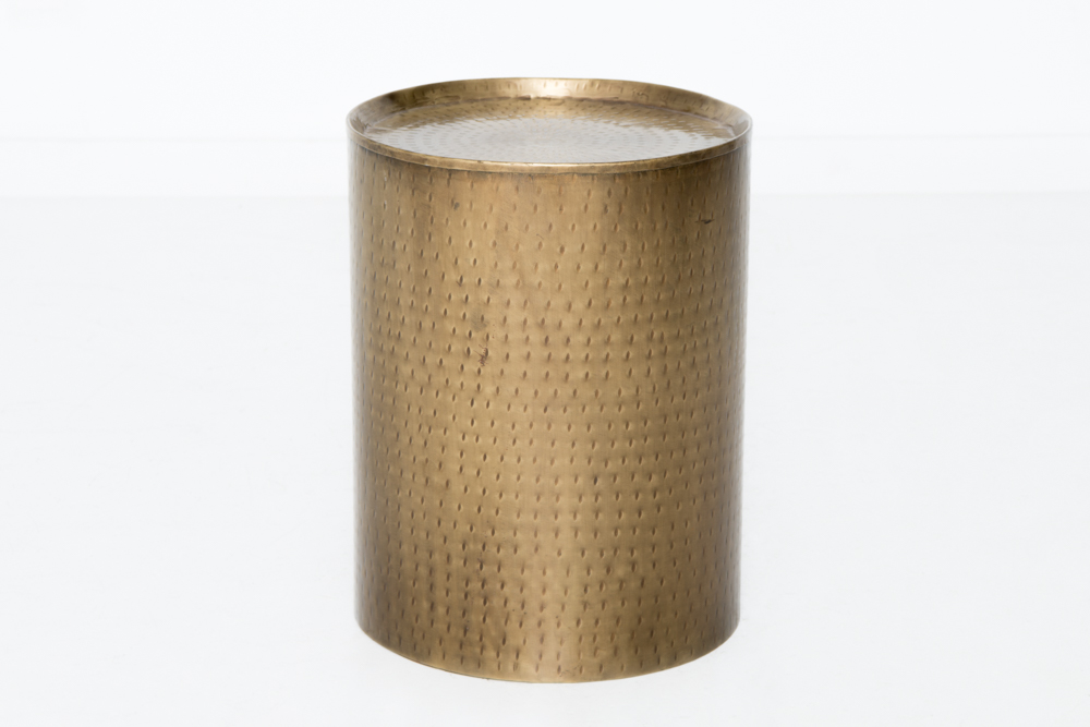 Hammered Brass Side Table | Patina