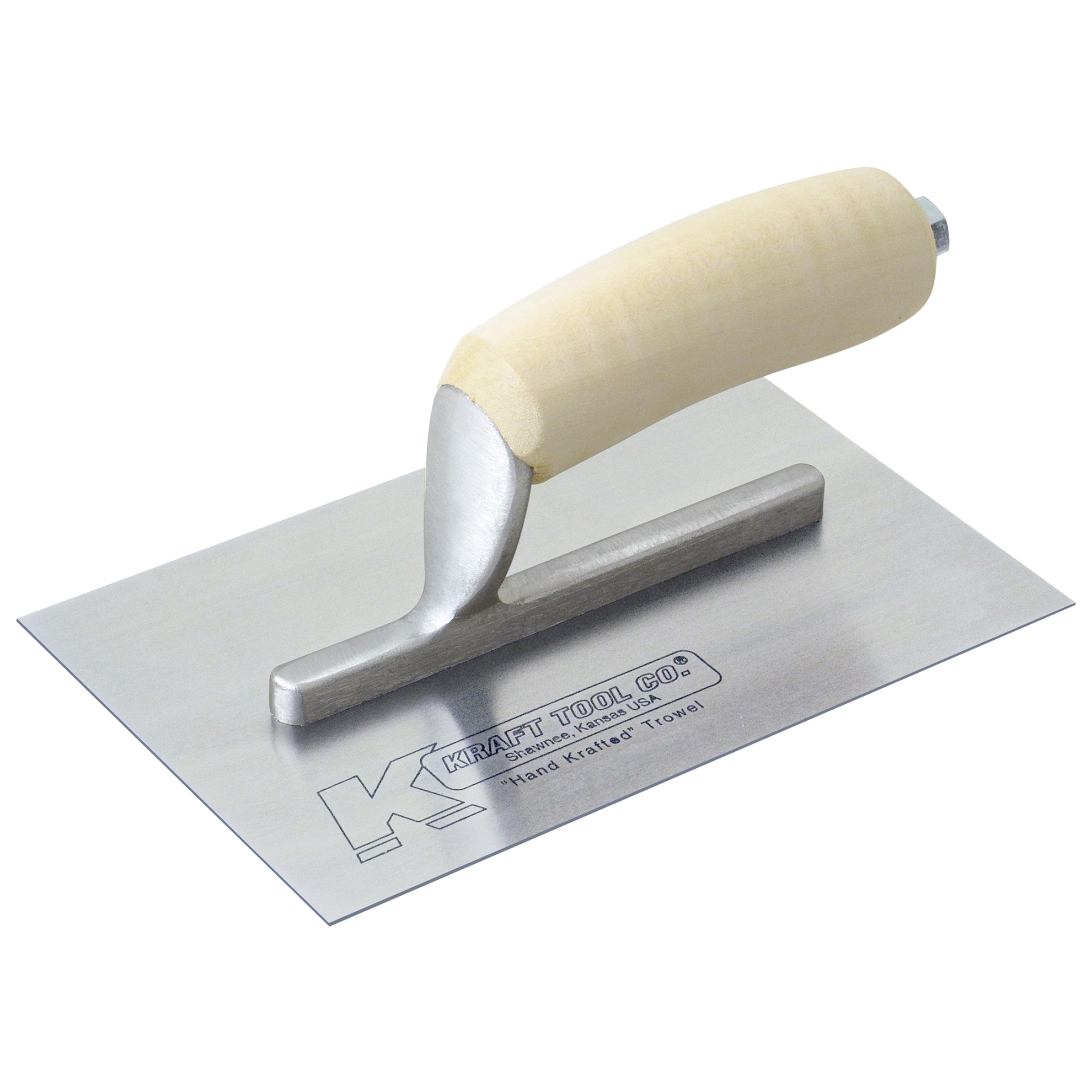 PL407 - 8" x3" Finish Trowel, camel back handle, carbon steel