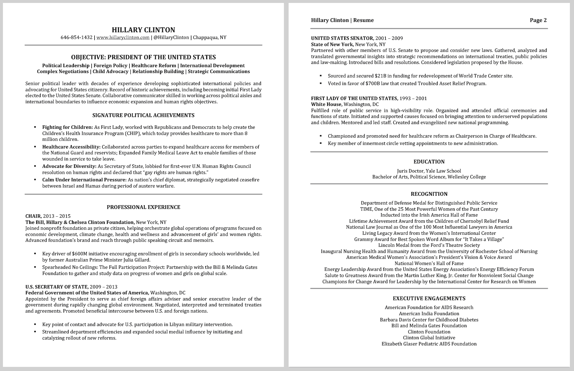 Resume Second Page Header Examples