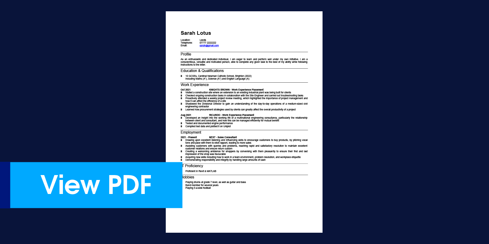How To Write A CV For A 16 year old with Examples TopCV