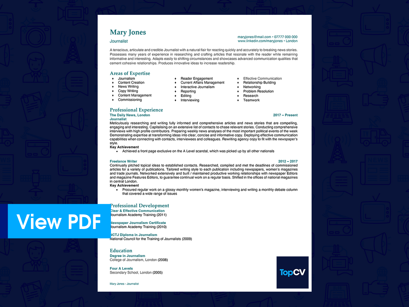 How to write a journalist CV (with example) | TopCV