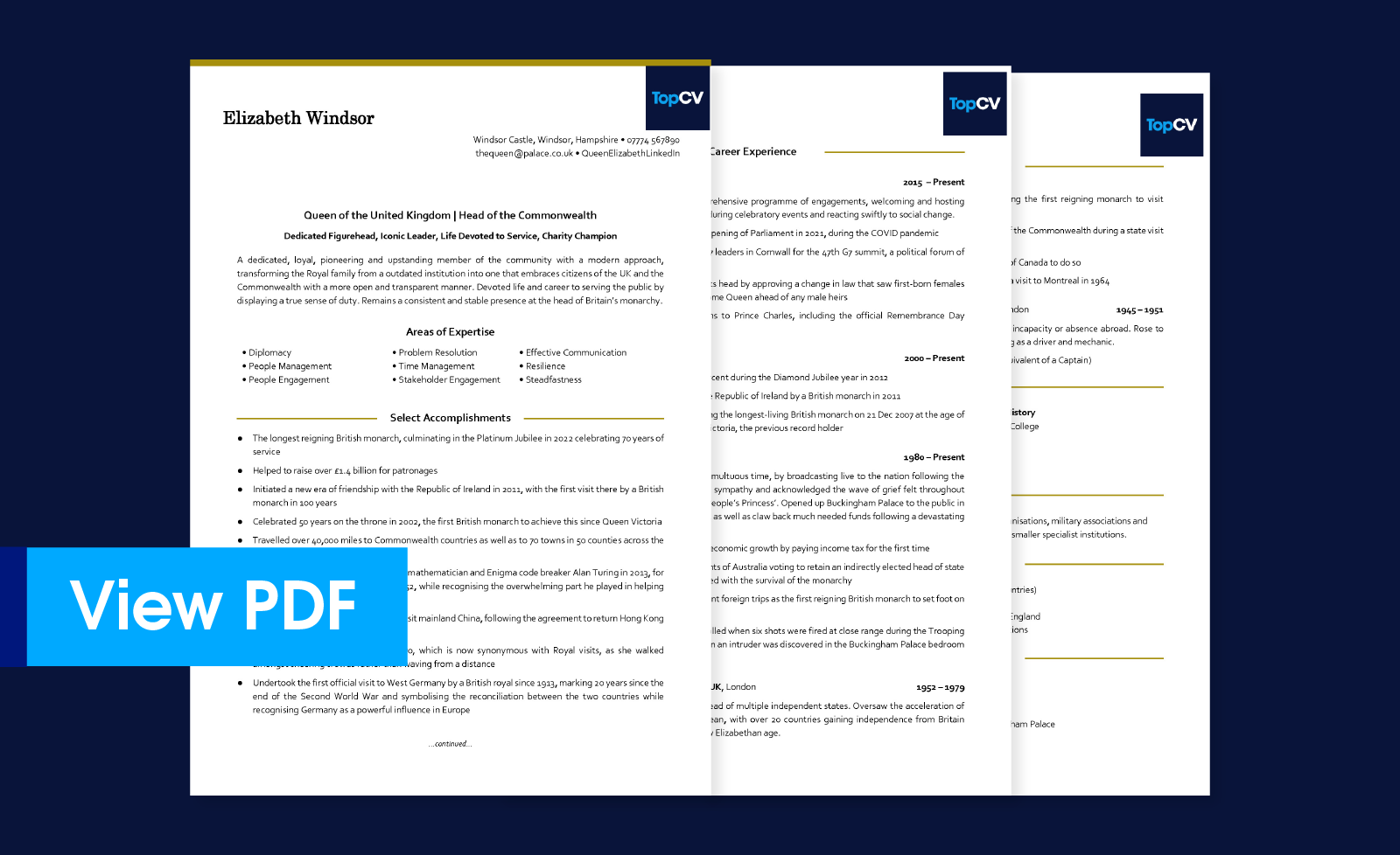 The Queen's CV - Celebrating our Monarch in her Jubilee Year | TopCV
