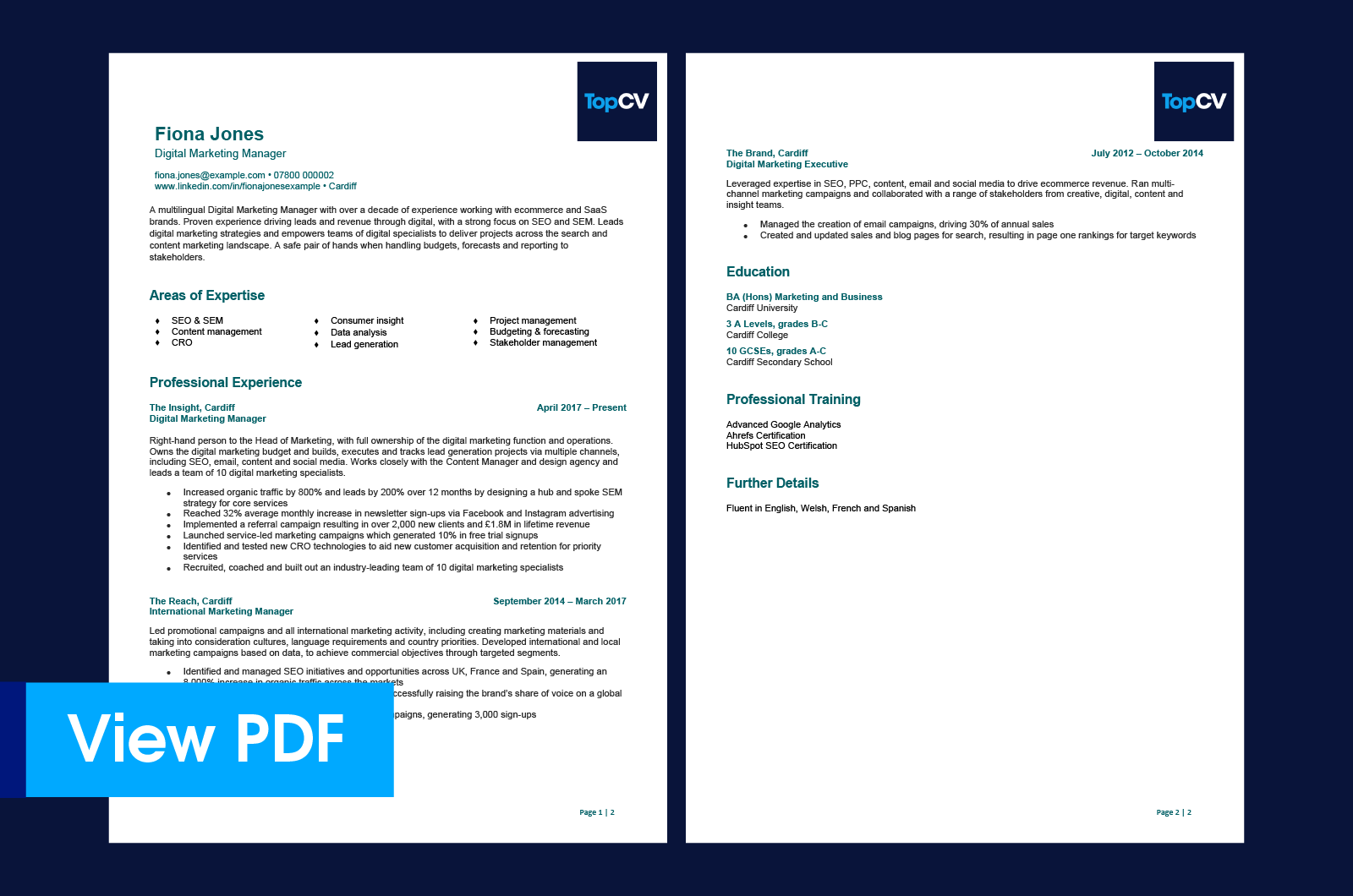 How to write a marketing CV | TopCV