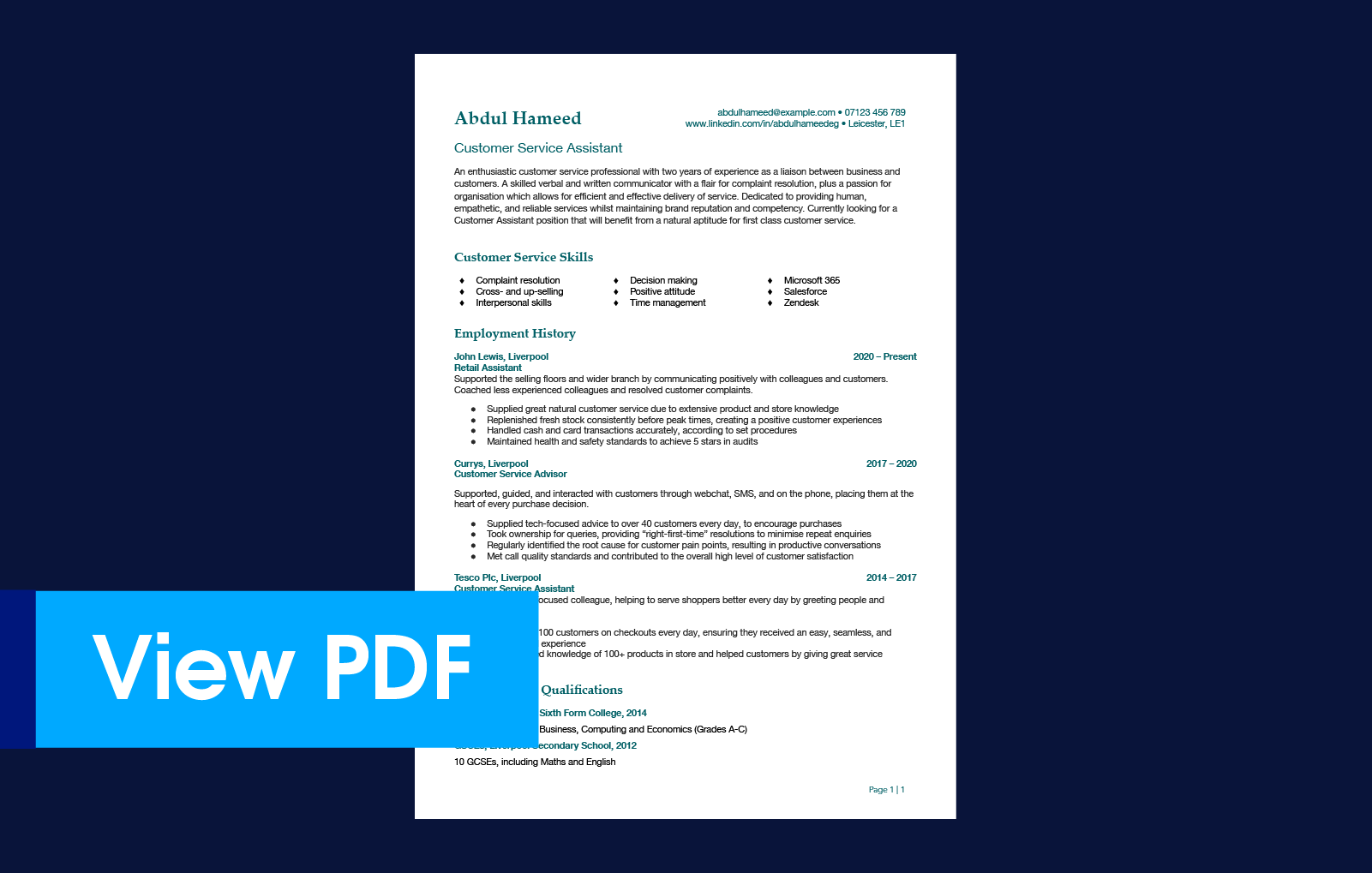 How to write a Customer Assistant CV (with example and template) | TopCV