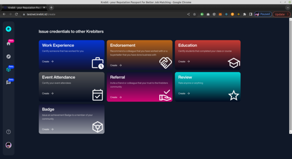 You can now Issue Krebit Credentials and show them in Orbis club!