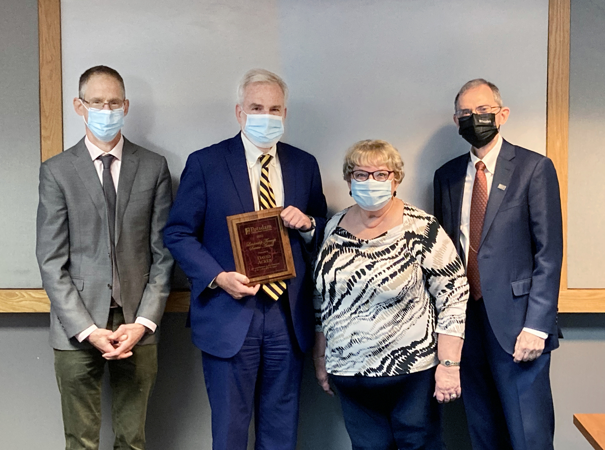 SUNY Potsdam Honors St. Lawrence Health President David Acker with ...