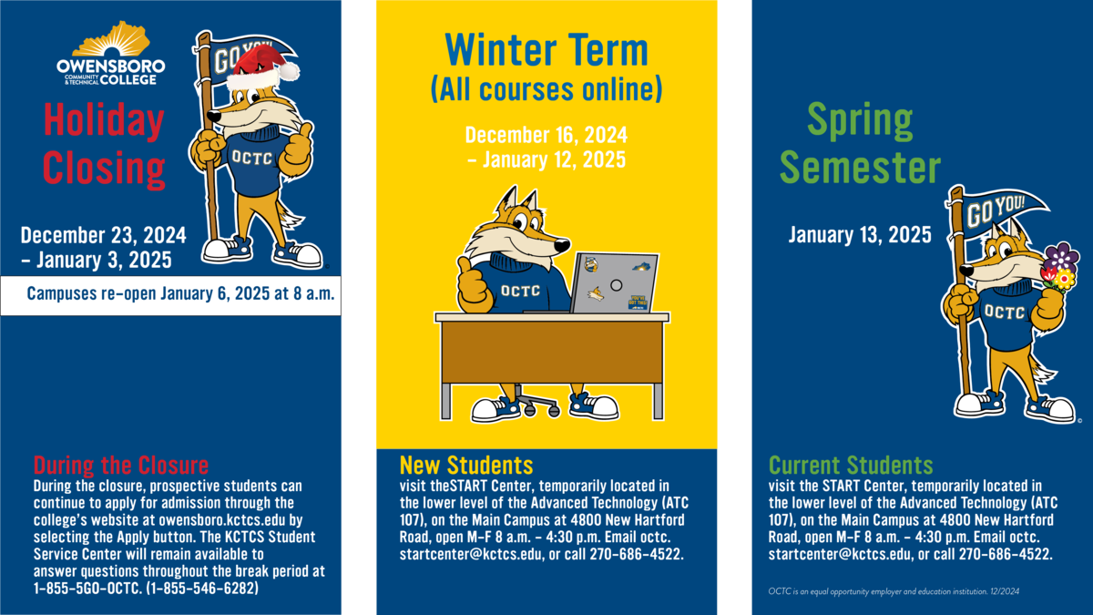 OCTC Announces Holiday Break Schedule, Winter Term and Spring Semester ...