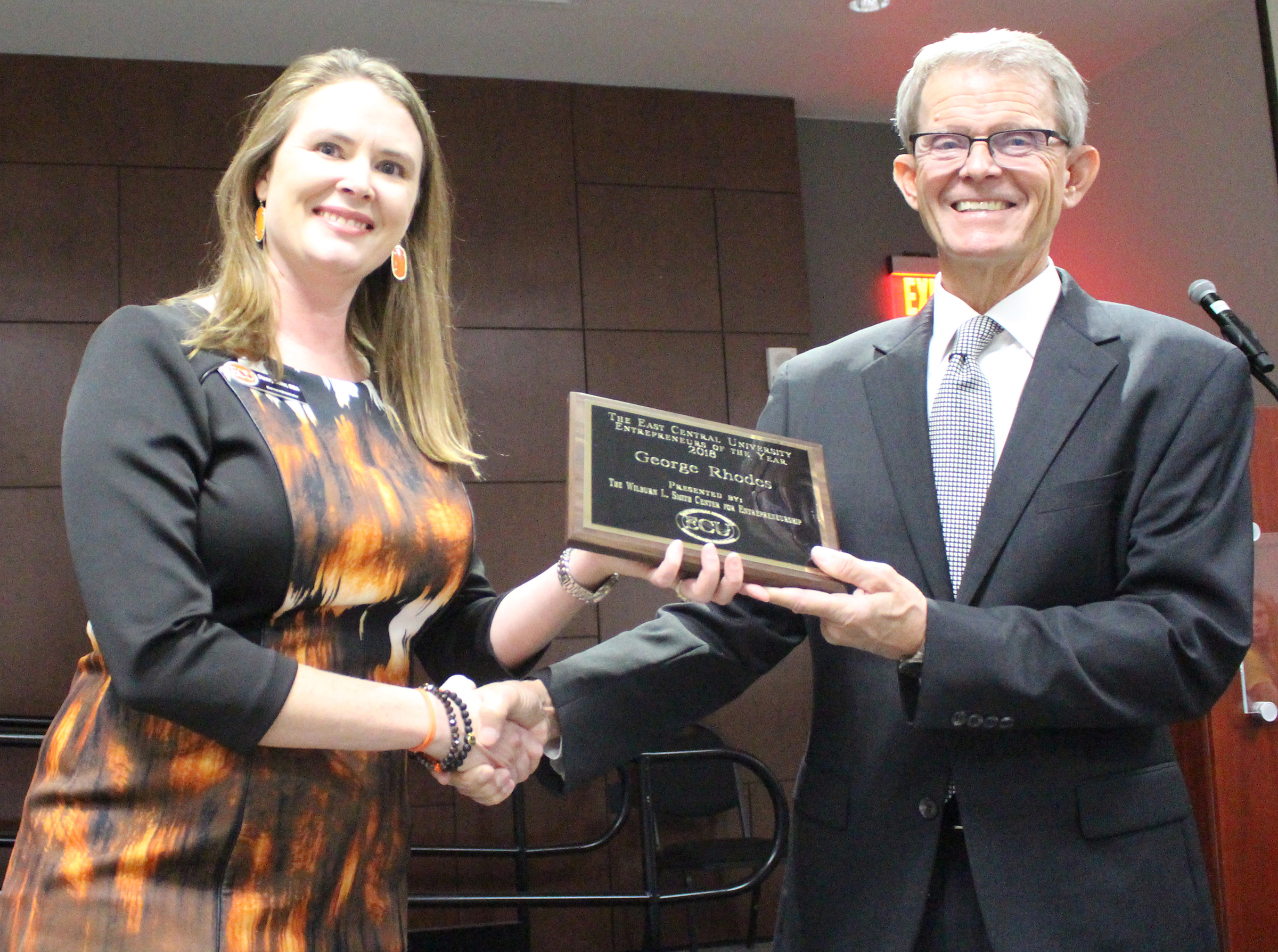 Retired businessman George Rhodes Addresses ECU, High School Students
